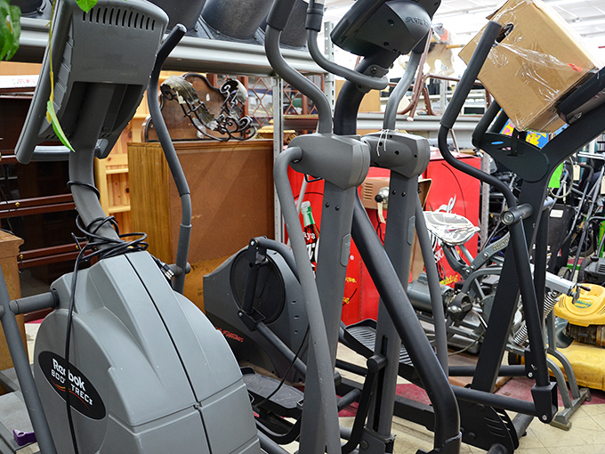 Exercise equipment graveyard or fitness opportunity? These silent sentinels of good intentions await someone ready to make good on New Year's resolutions.