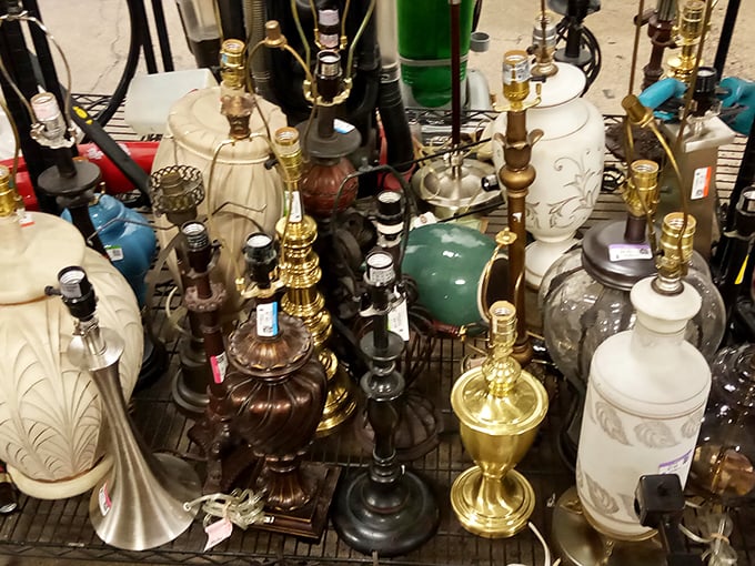 Lamp heaven! This collection of lighting fixtures spans decades of design trends, from "grandma chic" to "what were they thinking?"