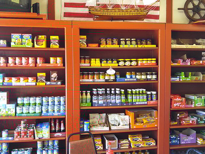 A treasure trove of British grocery items for homesick expats or curious culinary explorers – Marmite adventures await the brave.
