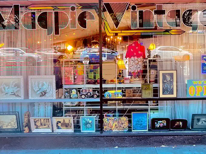 The window display isn't just merchandise—it's a gallery exhibition of treasures that whisper, "Take me home before someone else does."
