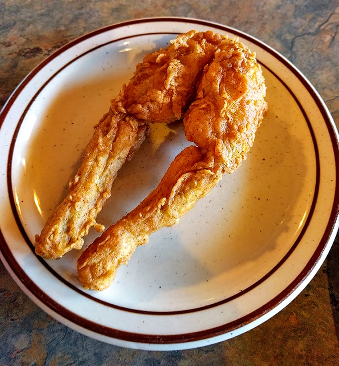 Crispy fried frog legs that would make even skeptics do a double-take. Trust me, they taste like the most delicious chicken took swimming lessons.