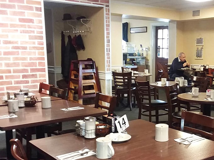 High chairs stacked in the corner tell you everything – this is a place where multiple generations gather around the same beloved recipes.
