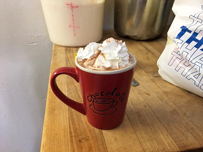 Hot chocolate that doesn't pretend to be anything but what it is—sweet, comforting, and topped with a cloud of whipped cream. No artisanal marshmallows required.