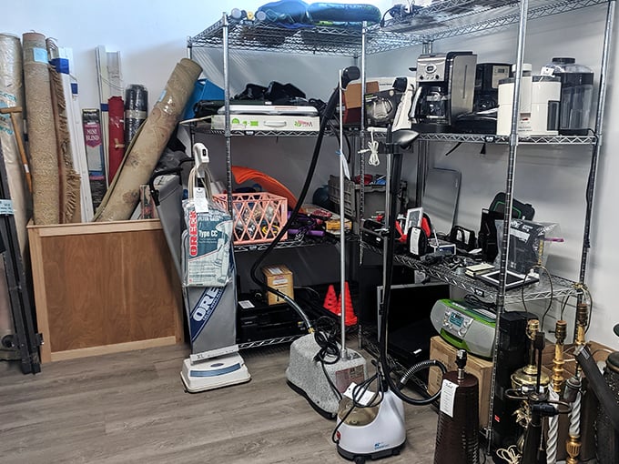 The small appliance graveyard or kitchen resurrection center? These gently-used gadgets await new countertops and the chance to blend, toast, and steam once more.