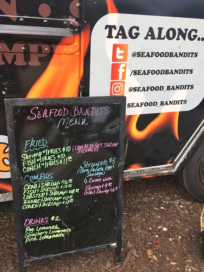 A chalkboard menu that changes with the catch and the season. The colorful chalk promises vibrant flavors to match. 