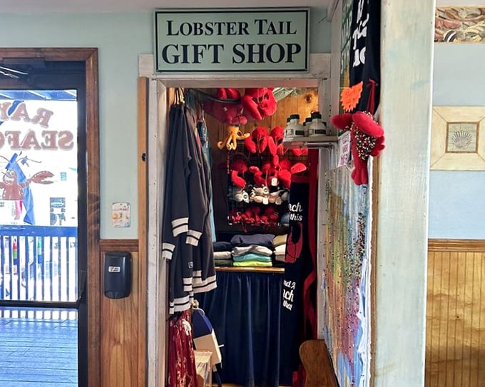 The "Lobster Tail Gift Shop" offers a chance to take a piece of coastal New Hampshire home—because sometimes a t-shirt is the next best thing to another lobster roll.