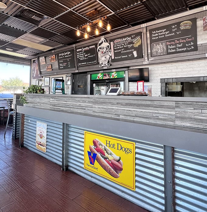 The order counter – where dreams come true and diet plans go to die, all with a smile from the friendly staff.