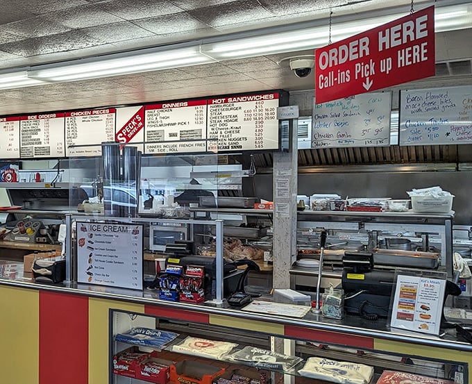 The ordering counter stands ready for action, where simple instructions lead to extraordinary satisfaction.