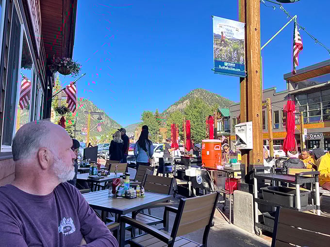 Mountain views from the patio make every bite taste better – scientific fact or just Colorado magic? The debate continues.