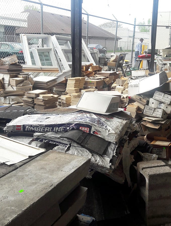 Building material bonanza! Windows, lumber, and supplies that whisper to weekend warriors, "Your project just got affordable."