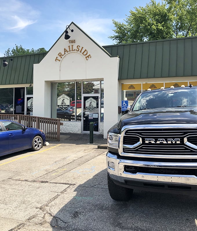 The Trailside's entrance promises simple pleasures without pretension. No fancy valet required—just an appetite and appreciation for the authentic.