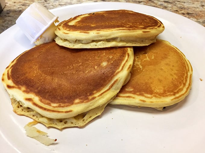 Pancakes with the perfect golden-to-fluffy ratio – the breakfast equivalent of hitting every green light on your morning commute. Simple perfection.