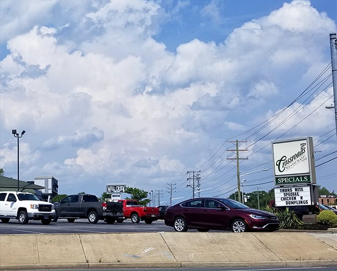 A packed parking lot is the universal sign language for "the food inside is worth waiting for." Delaware locals clearly got the memo.