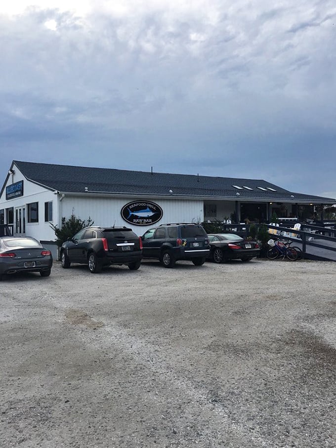 Even on cloudy days, Bluecoast's gravel lot fills with cars bearing license plates from all over – pilgrims to seafood paradise.