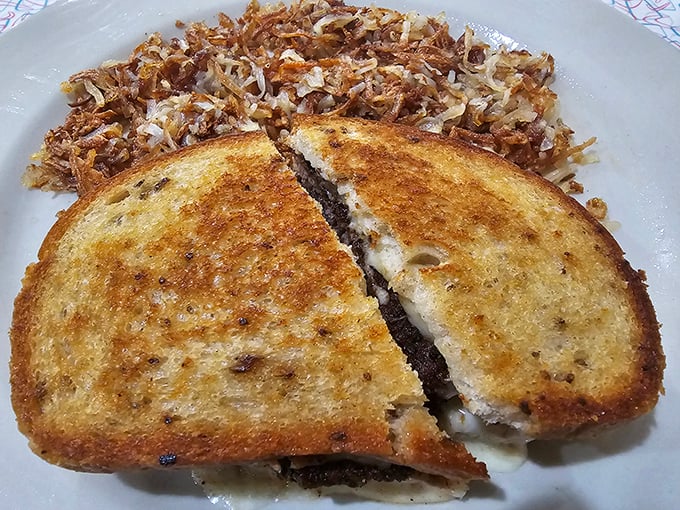 The patty melt – that glorious hybrid of burger and grilled cheese. Crispy bread, melty cheese, and beef create a sandwich that's greater than the sum of its parts.