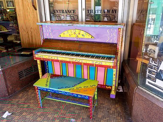A piano with personality that makes regular instruments look downright boring. It's not just furniture – it's functional art with a sense of humor.