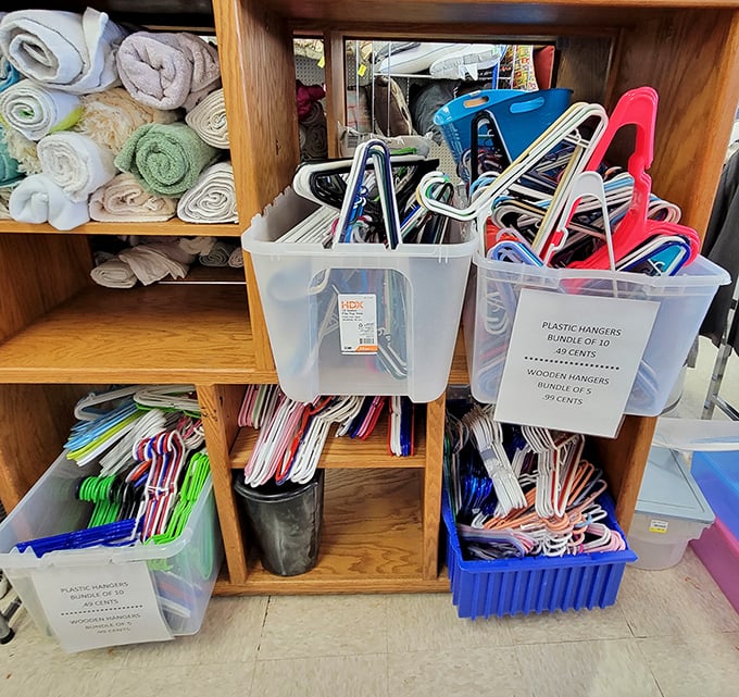 Organization heaven for the budget-conscious closet keeper. Those plastic hangers might be the most practical 50 cents you'll ever spend.