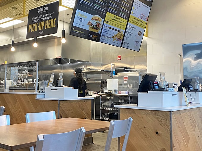 The ordering counter—where dreams are spoken aloud and then, miraculously, transformed into edible reality just minutes later.