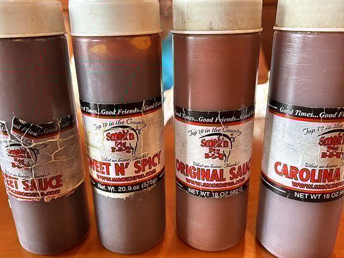 The BBQ sauce lineup – from sweet to heat, these bottles contain liquid magic that transforms good meat into unforgettable meat.