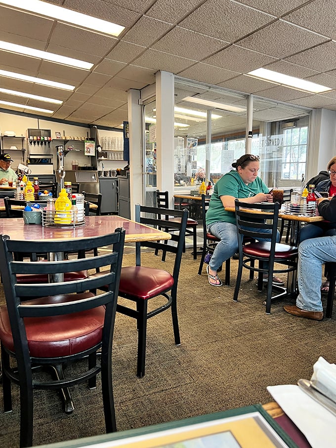No designer chairs or trendy lighting fixtures here—just comfortable seating where generations of Kansans have gathered to break bread together.