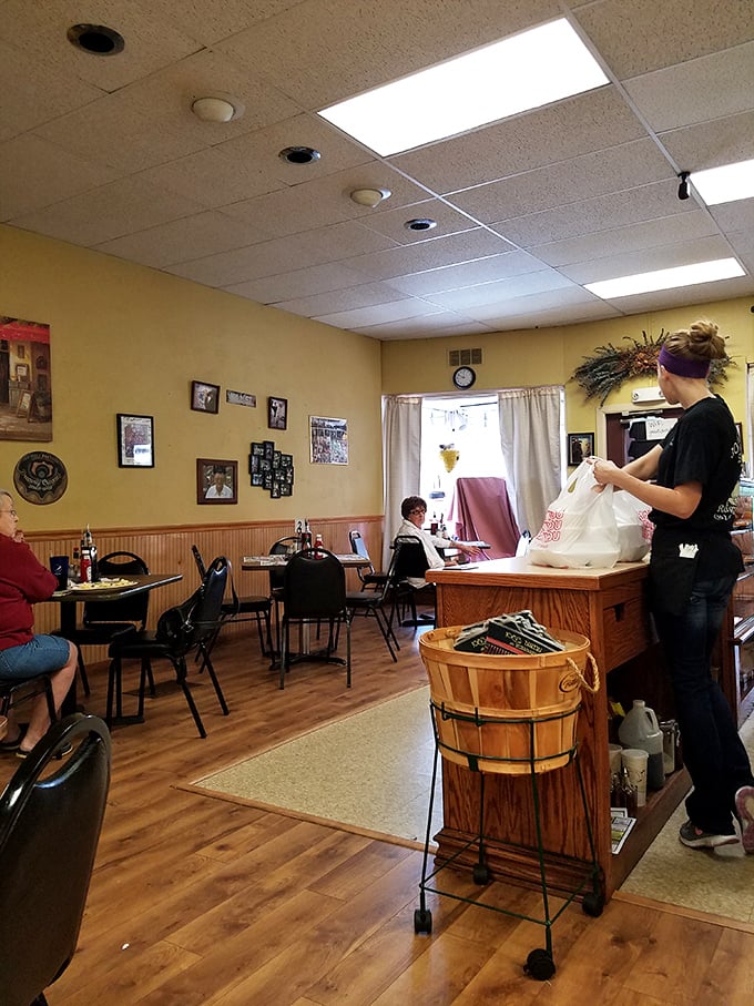 Please Seat Yourself isn't just a sign—it's an invitation to join the community of breakfast believers at this Ridgway institution.