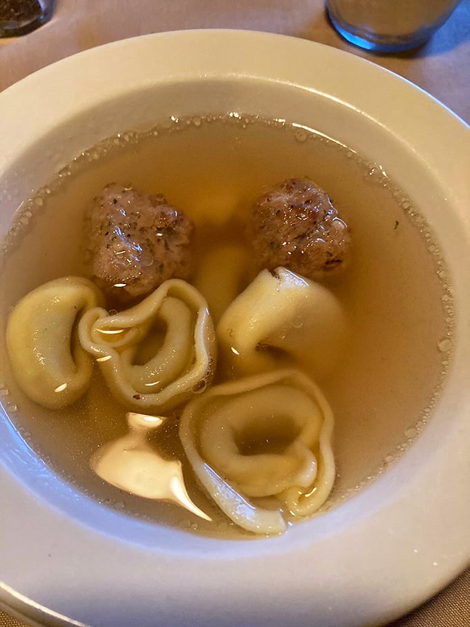 Italian wedding soup that makes you want to propose—to the chef. Those tiny meatballs and tender pasta are a match made in heaven.