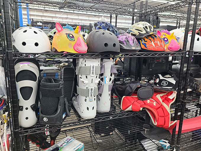 From unicorn helmets to serious sports gear, athletic equipment gets a second wind—perfect for trying that hobby you've been curious about.