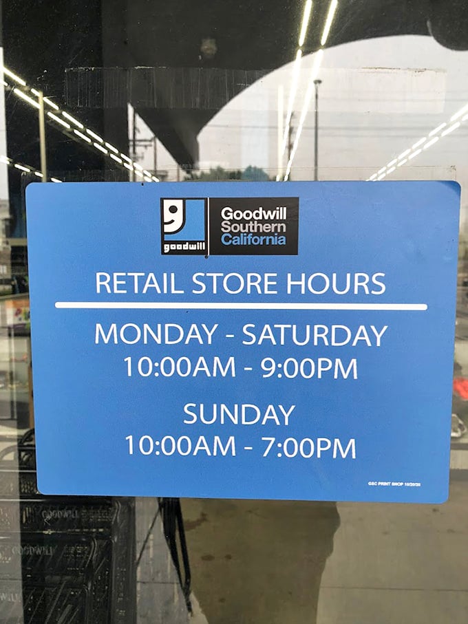 The hours of operation – or as treasure hunters call it, the schedule for when dreams can come true.
