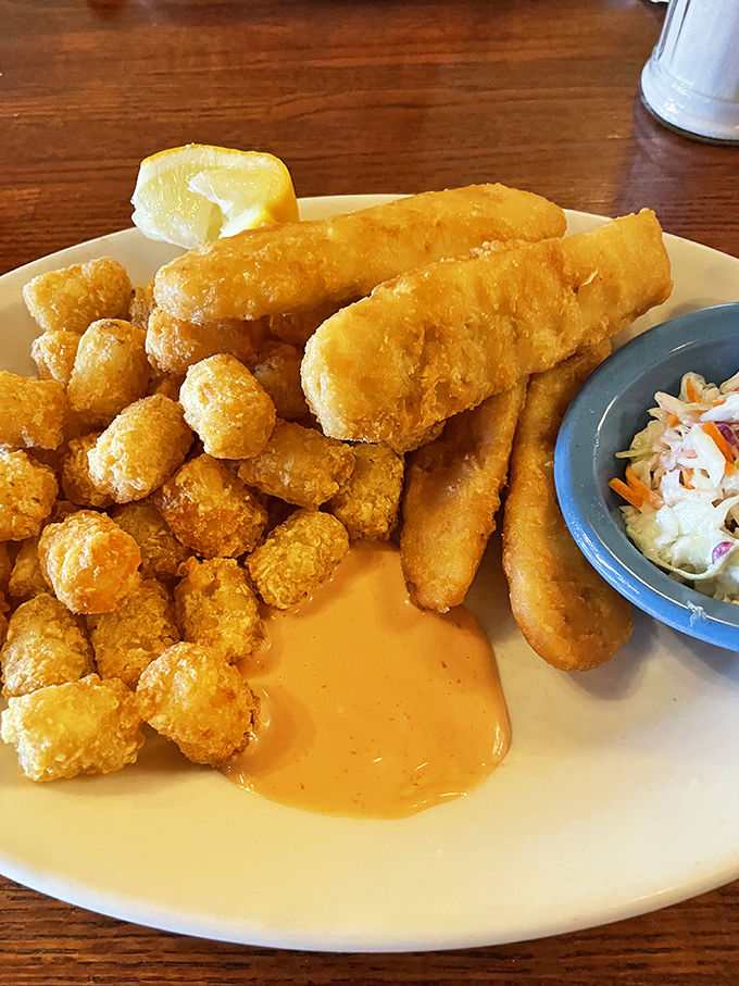 These golden tater tots and fish sticks aren't just food—they're time machines to the comfort of childhood, upgraded with the satisfaction of adult-sized portions.