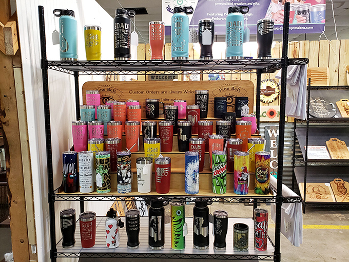 Tumbler heaven for the hydration-conscious collector – every color, every style, ready to keep your sweet tea cold during Mississippi summers.