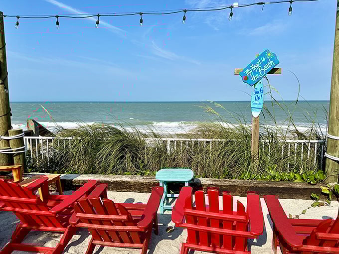 The view from your table isn't just scenery – it's nature's appetizer, whetting your appetite for whatever seafood delight follows.