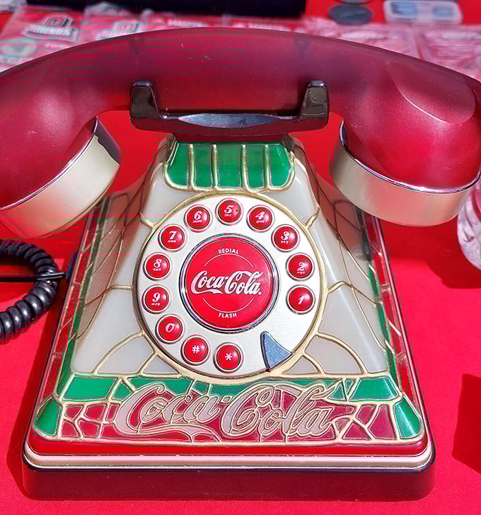 A Coca-Cola phone that makes even spam calls seem charming—just try staying grumpy while dialing on this technicolor conversation piece.