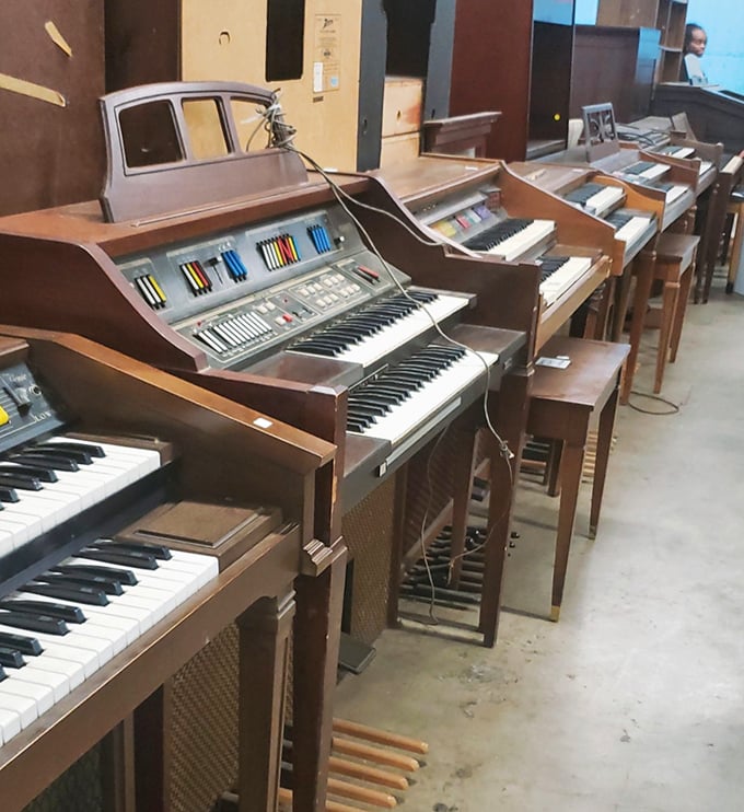 These pianos aren't just musical instruments—they're family heirlooms waiting for new families, each key holding melodies yet to be played.
