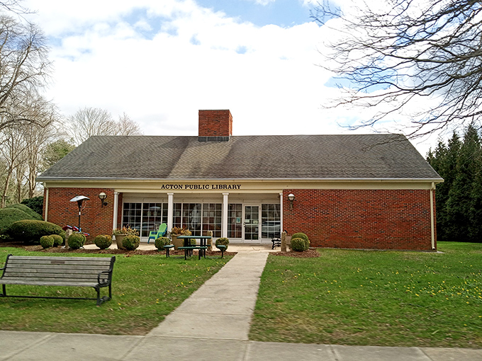 Acton Public Library: where locals come for books and stay for the air conditioning. The literary heart of Old Saybrook beats between these brick walls.