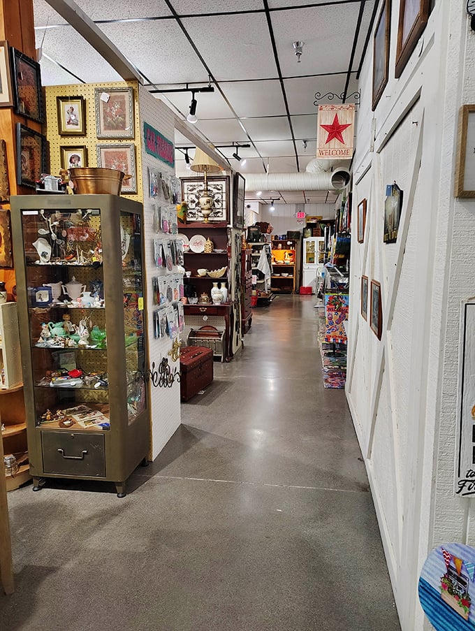 The corridors of collectibles stretch endlessly before you. This isn't a store—it's an expedition through America's material past.