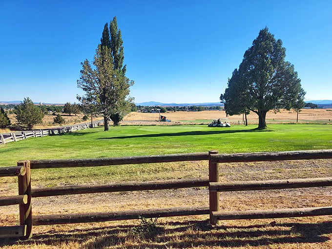 Arrowhead Golf Course presents a slice of manicured green against the rugged landscape—where your golf ball has spectacular views even if your swing doesn't.