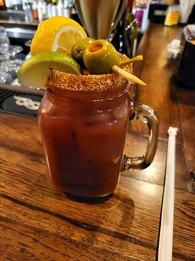 Their Bloody Mary arrives like a meal in itself—garnished so elaborately it's practically wearing jewelry, making Sunday brunch an event sport.