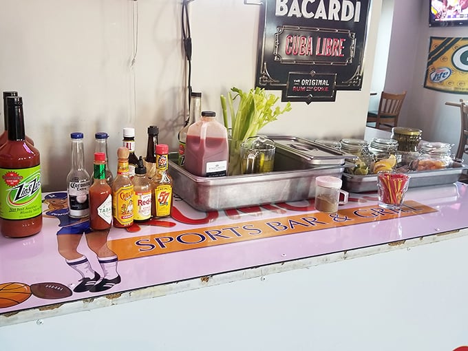 The Bloody Mary bar – where Wisconsin's unofficial state cocktail gets the respect it deserves. Those garnish options are practically a meal themselves.