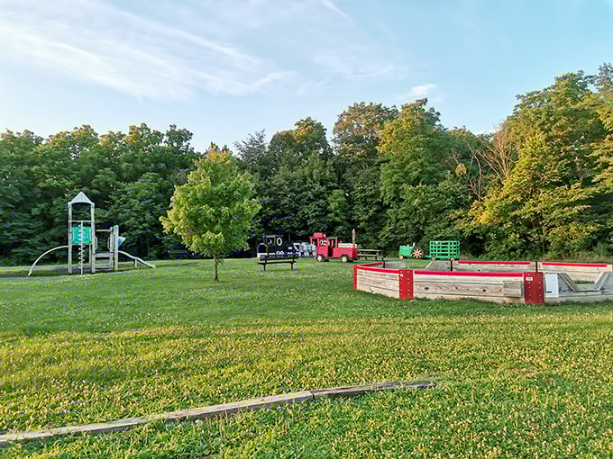 Camp Cullom's playground and green spaces prove that retirement recreation doesn't require a country club membership—just a appreciation for simple pleasures and open skies.