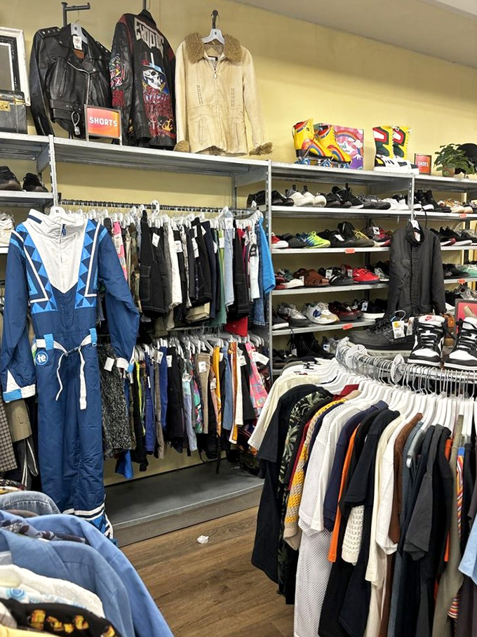 Meticulously organized shelves transform what could be chaos into a department store experience—minus the department store prices.