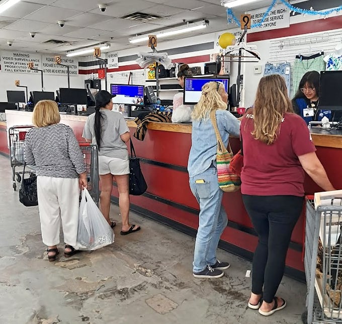 The final frontier—where treasure hunters line up with carts full of discoveries, each feeling like they've outsmarted retail at its own game.