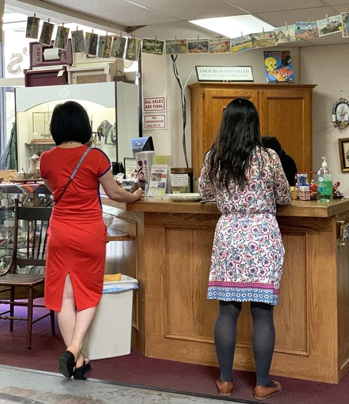 The checkout counter – where treasure hunters complete their quests and staff members have heard every "my grandmother had one just like this" story.