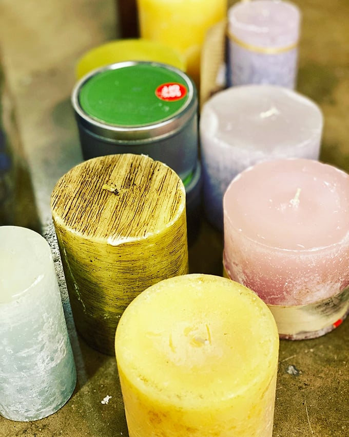 Candles in every hue—because nothing says "I'm an adult" like decorative wax you'll probably never light. Instant ambiance for the commitment-phobic decorator.