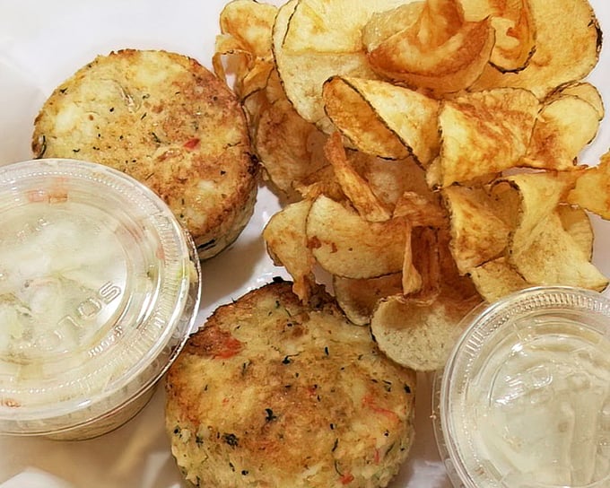Maryland-style crab cakes that would make a Chesapeake Bay waterman nod in approval. Mostly crab, minimal filler, maximum flavor.