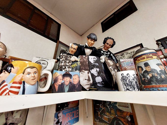 Quirky collectibles add character to a place that doesn't need gimmicks—just great food and loyal customers.