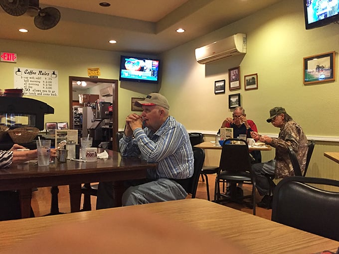The regulars' table – where world problems are solved daily over coffee refills and the occasional slice of pie.