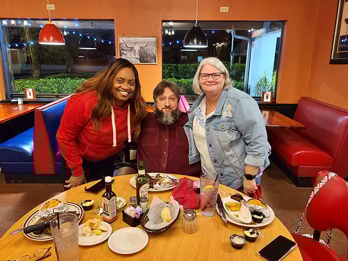 The true measure of a great restaurant: happy diners sharing good food and better company. These folks know they've found something special.