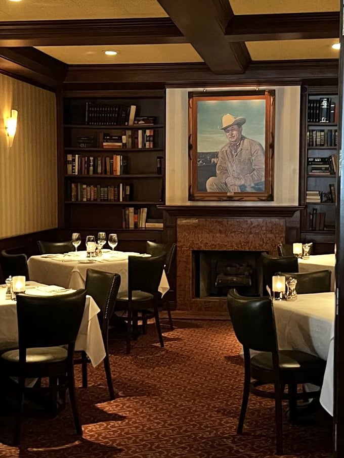 The library dining room feels like you're eating in someone's very elegant study – if that someone happened to have impeccable taste and a serious meat habit.