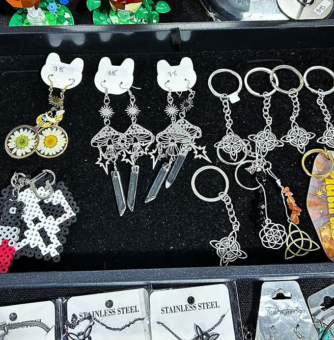 Mystical keychains and crystal earrings for the spiritually curious. Accessorize your keys and ears while potentially aligning your chakras.