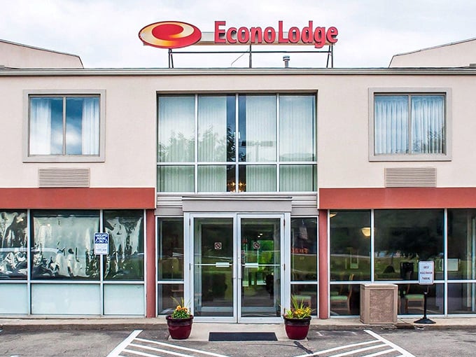 The Econo Lodge offers exactly what its name promises—a place to rest without emptying your savings account or selling family heirlooms.